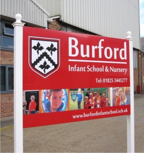 Box Tray Post Mounted School Signs - Signs 4 Schools